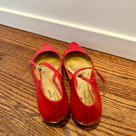 kate spade | Shoes | Kate Spade Red Closed Toe Shoes Low Heel Size 6m ...